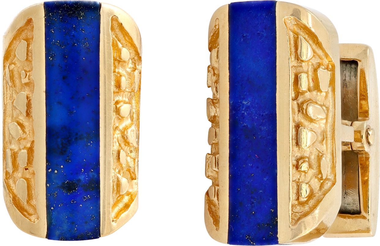 Lapis cufflinks in 14k | Gray & Sons Jewelers