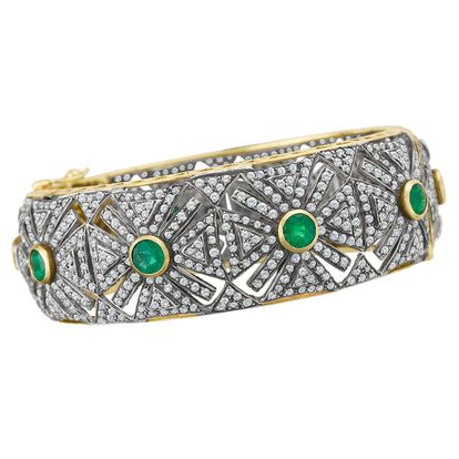 Magnificent emerald & diamond bangle | Gray & Sons Jewelers