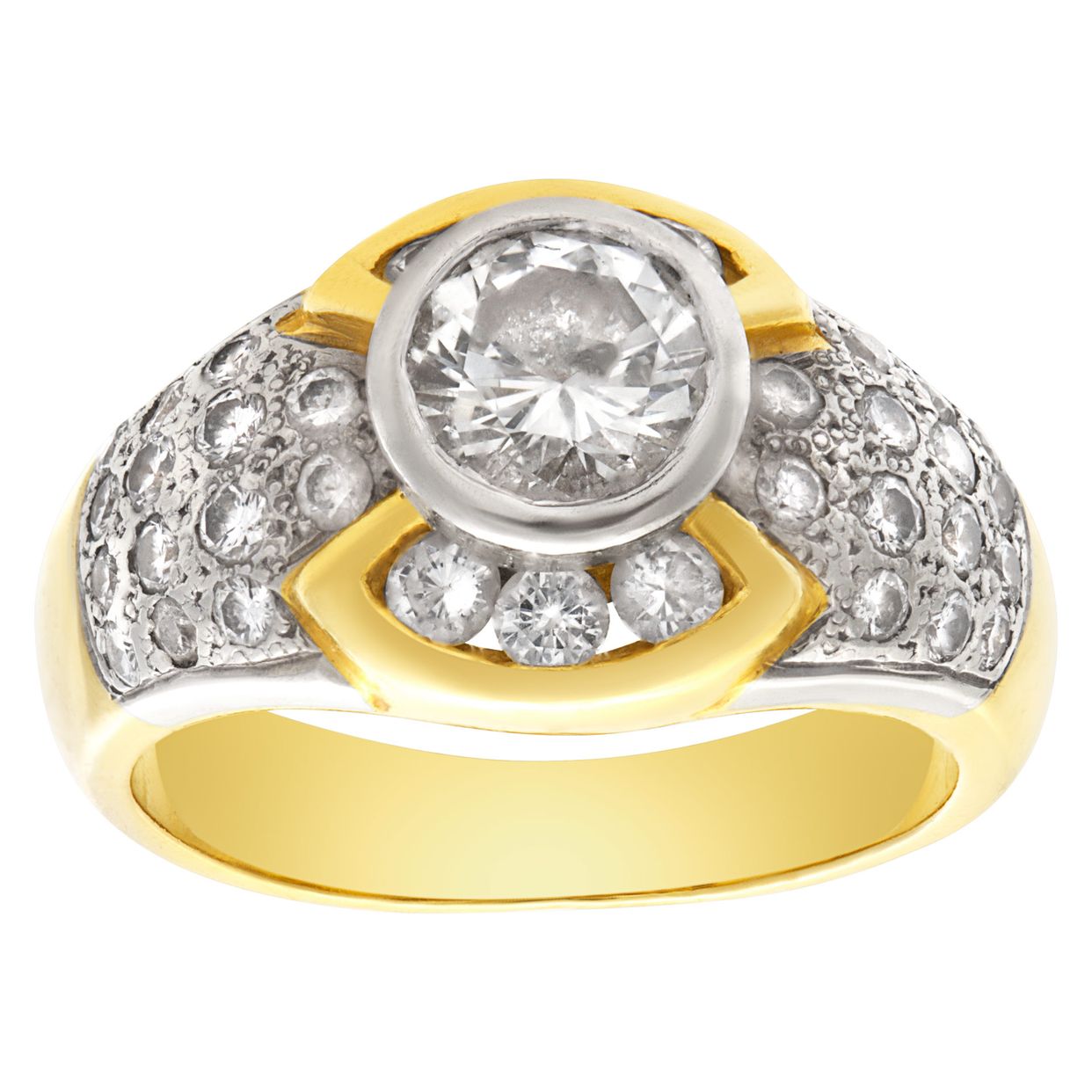 Mens 18k yellow gold diamond ring | Gray & Sons Jewelers