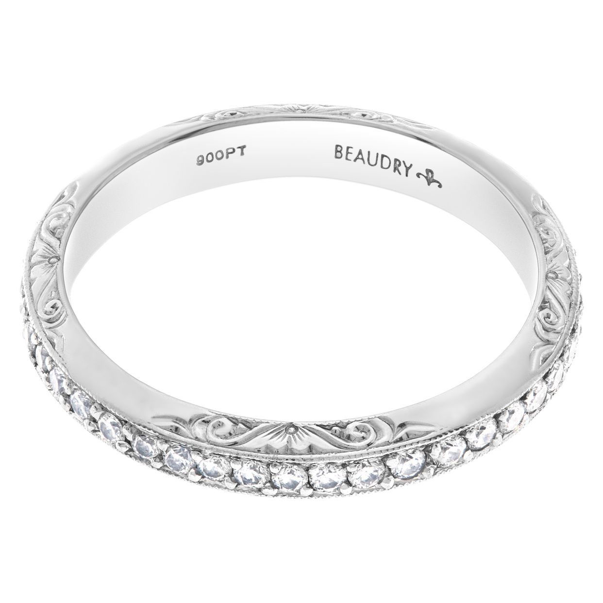 Michael Beaudry Platinum Diamond Eternity Band and Ring