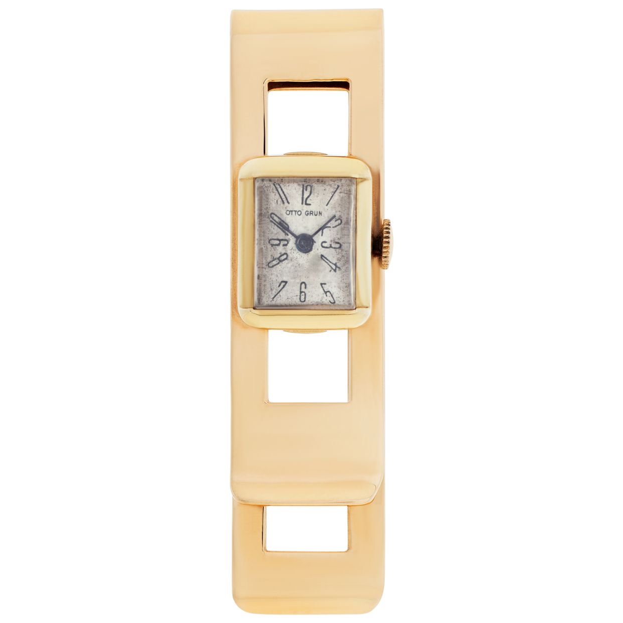Money Clip in 14k yellow gold with Otto Grun watch | Gray & Sons