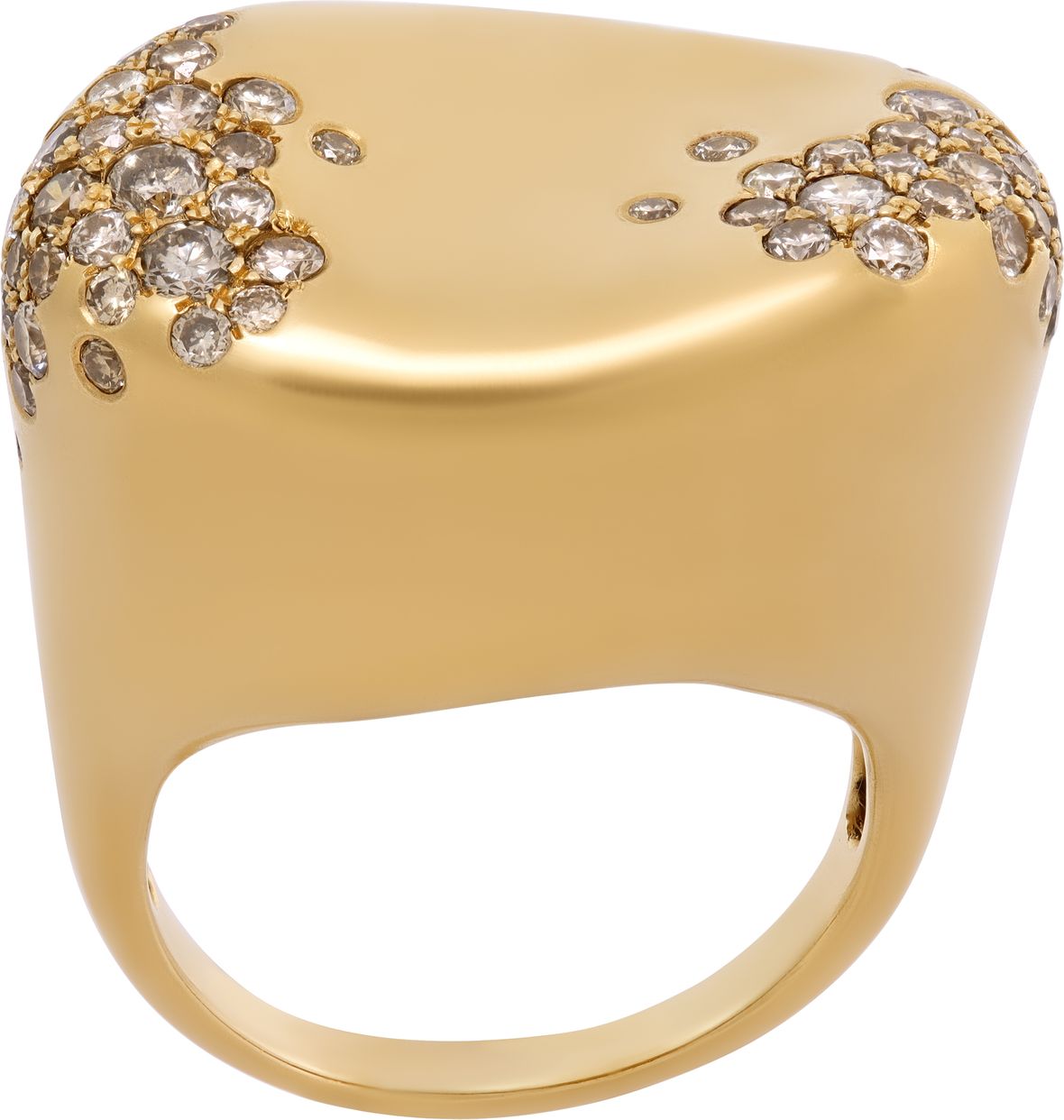 Nada Ghazal My Muse Storm Winter Oval Ring in 18k yellow | Gray & Sons