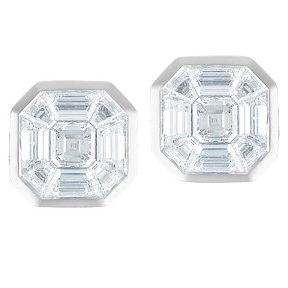 Octagonal studs in platinum | Gray & Sons Jewelers