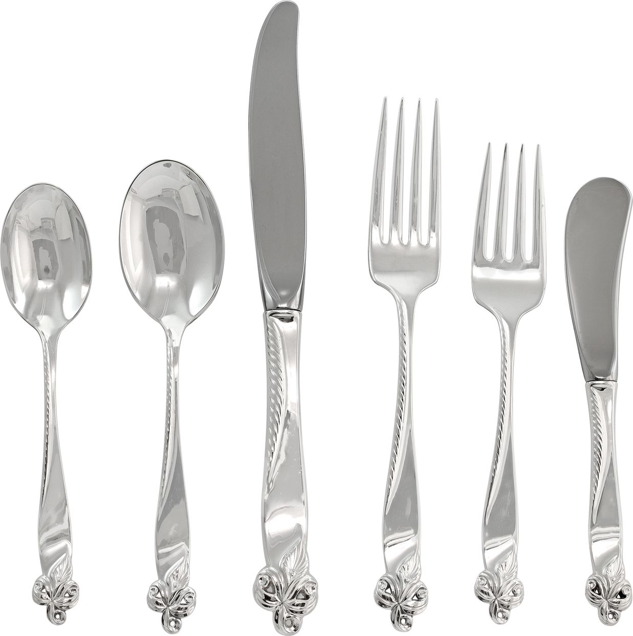 ORCHID ELEGANCE sterling silver flatware set patented in 1956