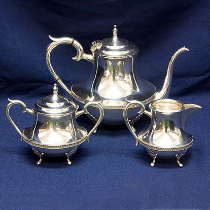 Three pieces .950 Sterling Silver coffee set. Approx. 41.93 oz
