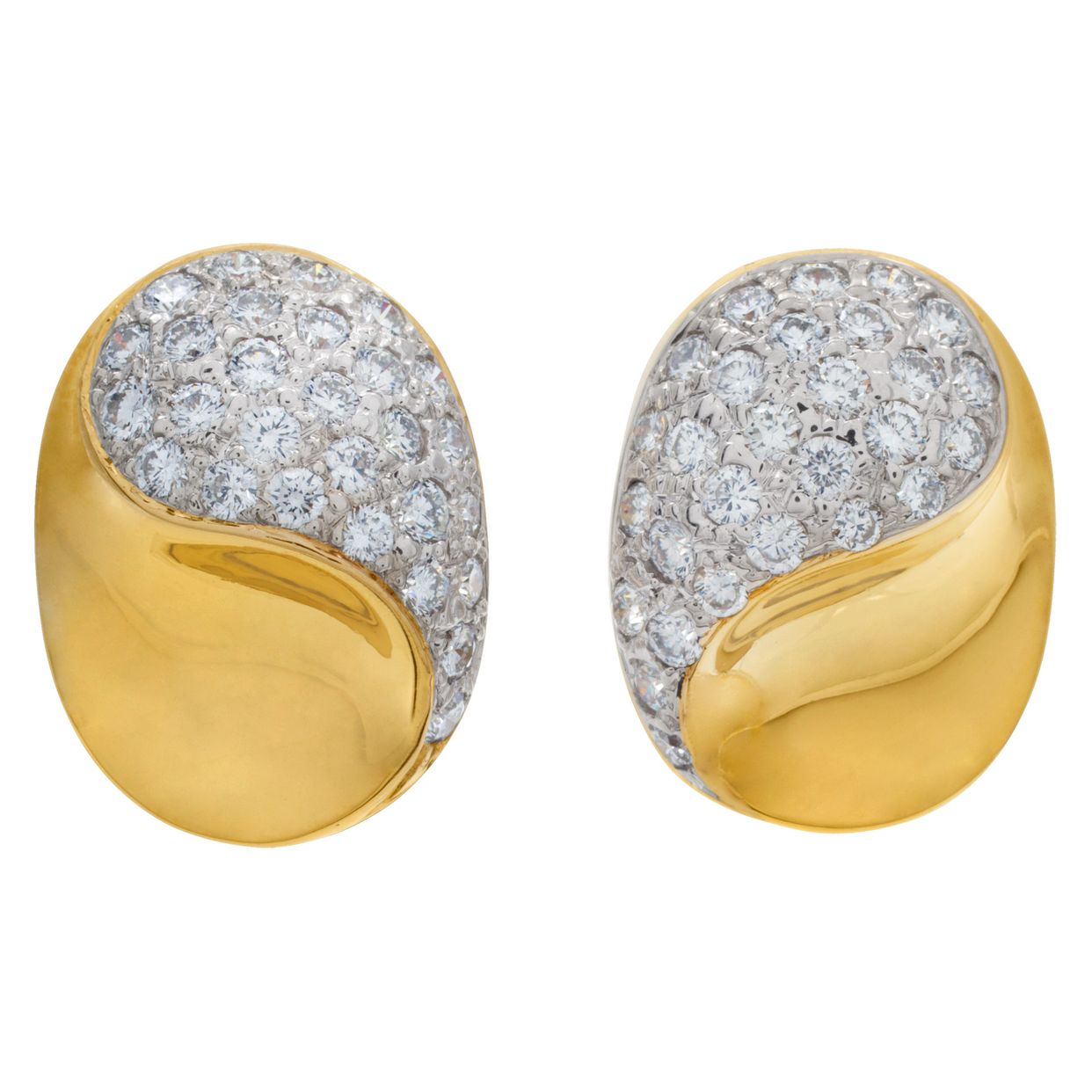 Oval yin yang earrings with 1 carat in diamond accents | Gray & Sons