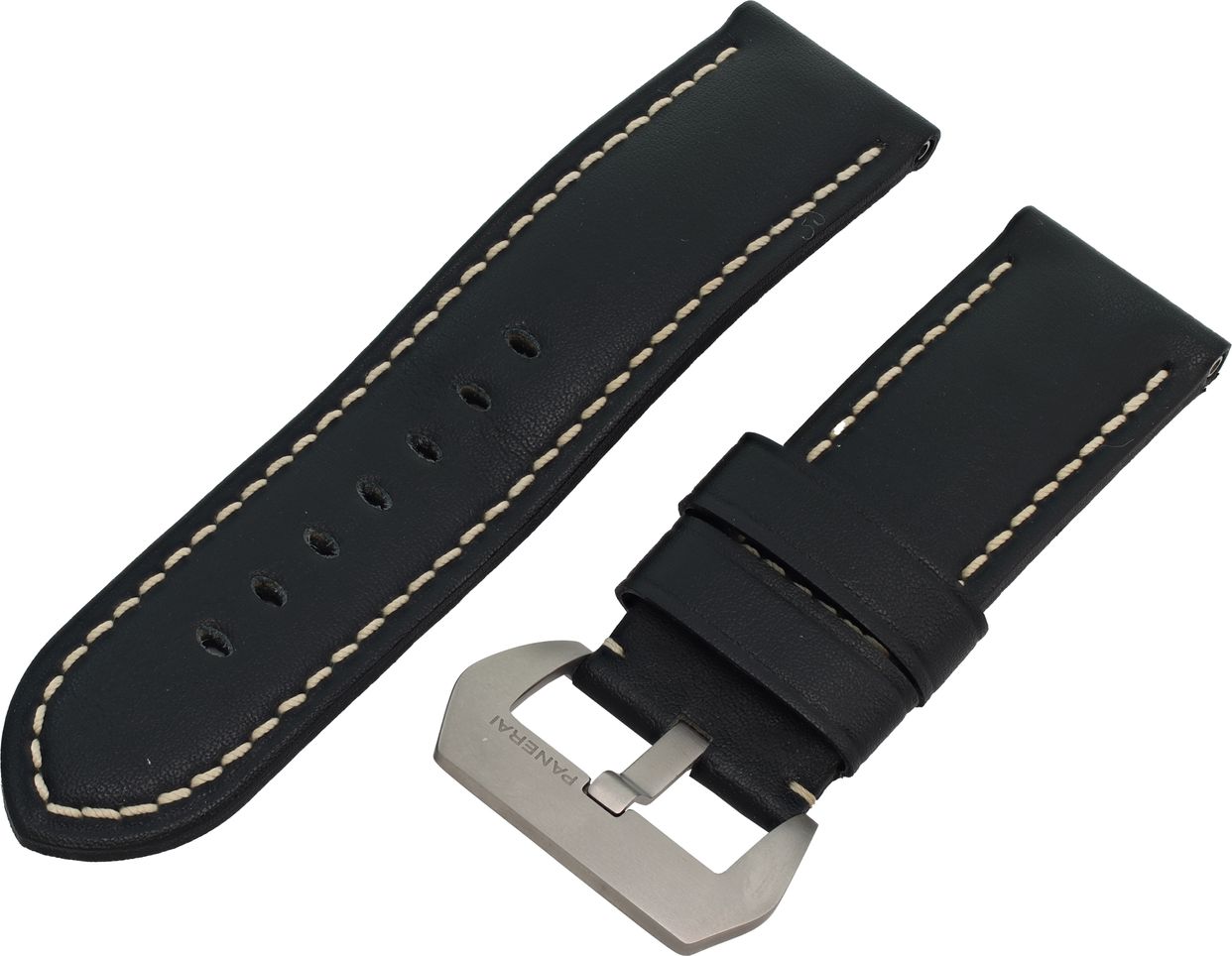 Panerai Black Calf Skin Strap with original stainless steel buckle