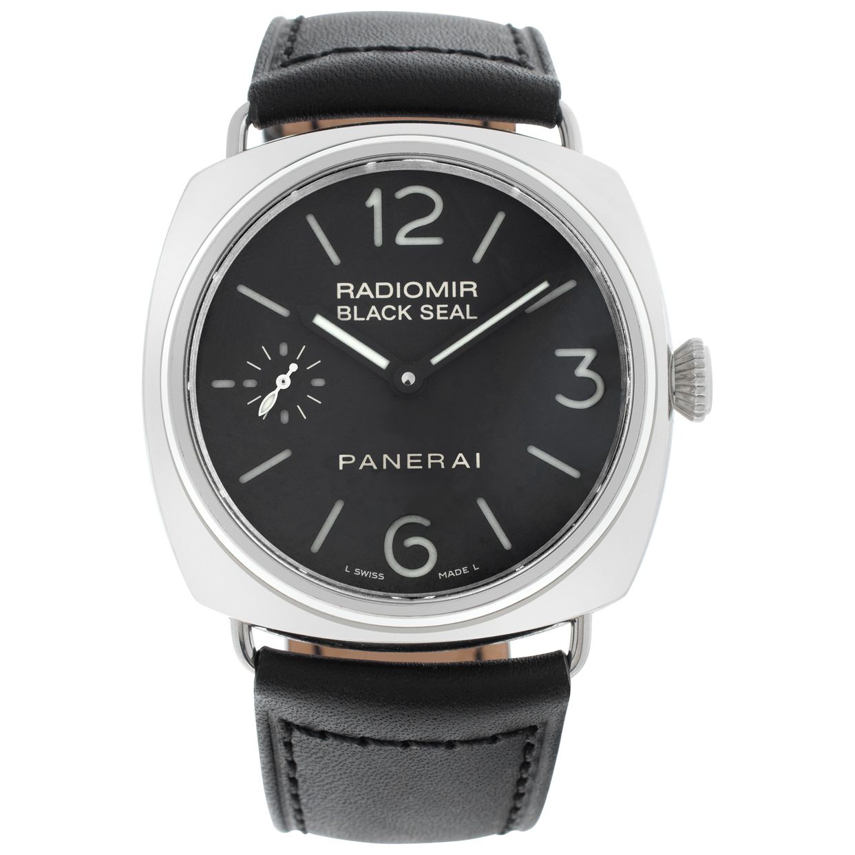 Pre-owned Panerai black seal 1860 stainless steel 50mm | Gray & Sons