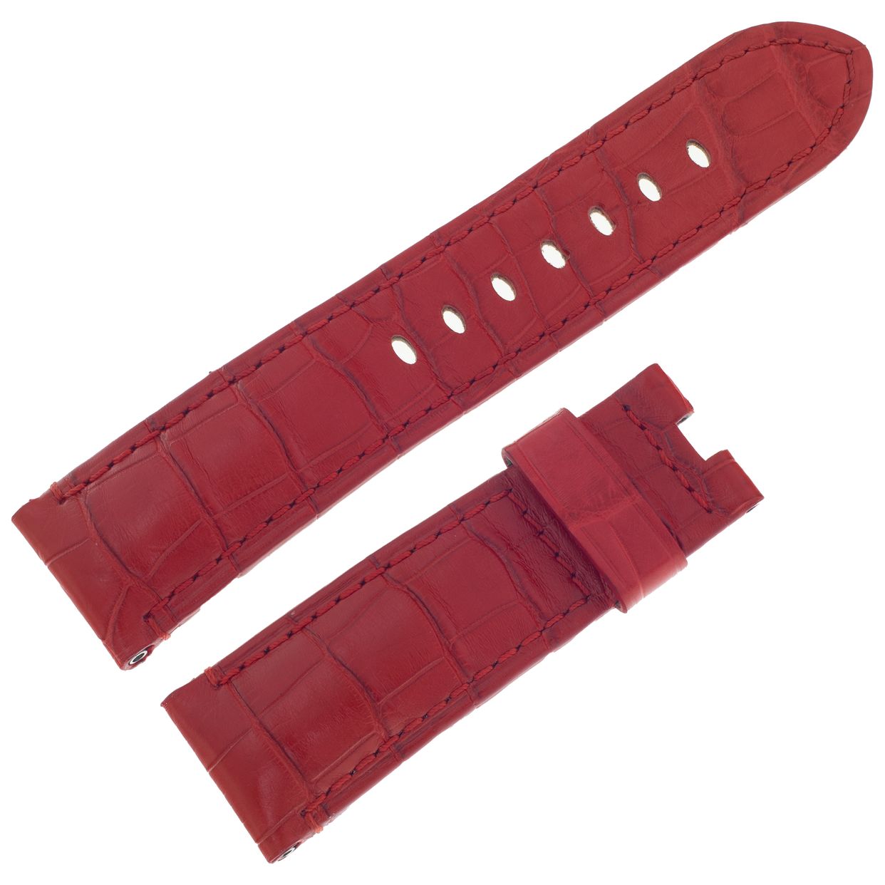 Panerai red alligator strap with white stitching (24mm x 22mm)
