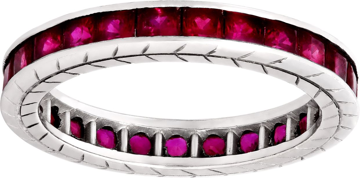 Platinum ruby eternity band | Gray & Sons Jewelers