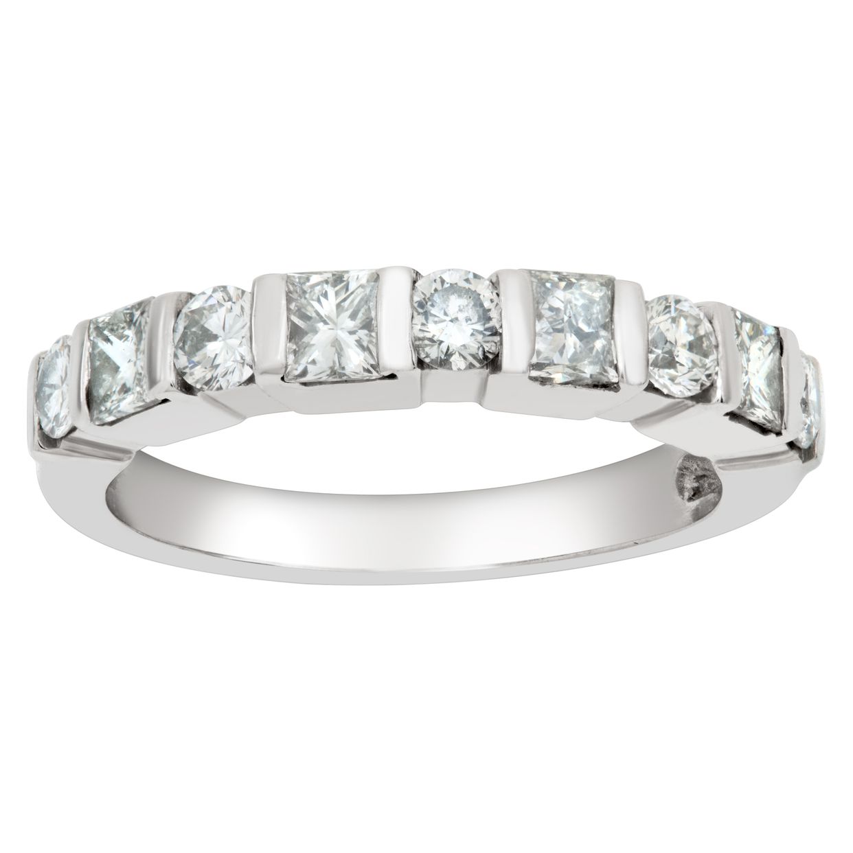 Platinum semi Diamond Eternity Band and Ring wedding. | Gray & Sons