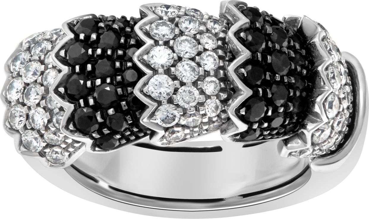 Roberto Coin "Cobra" ring in 18k white gold with white diamonds