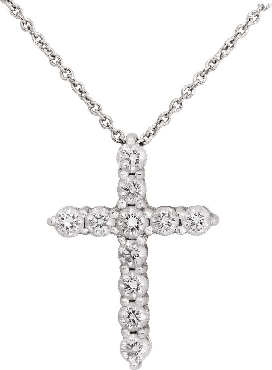 Roberto Coin diamond cross in 18k white gold | Gray & Sons Jewelers