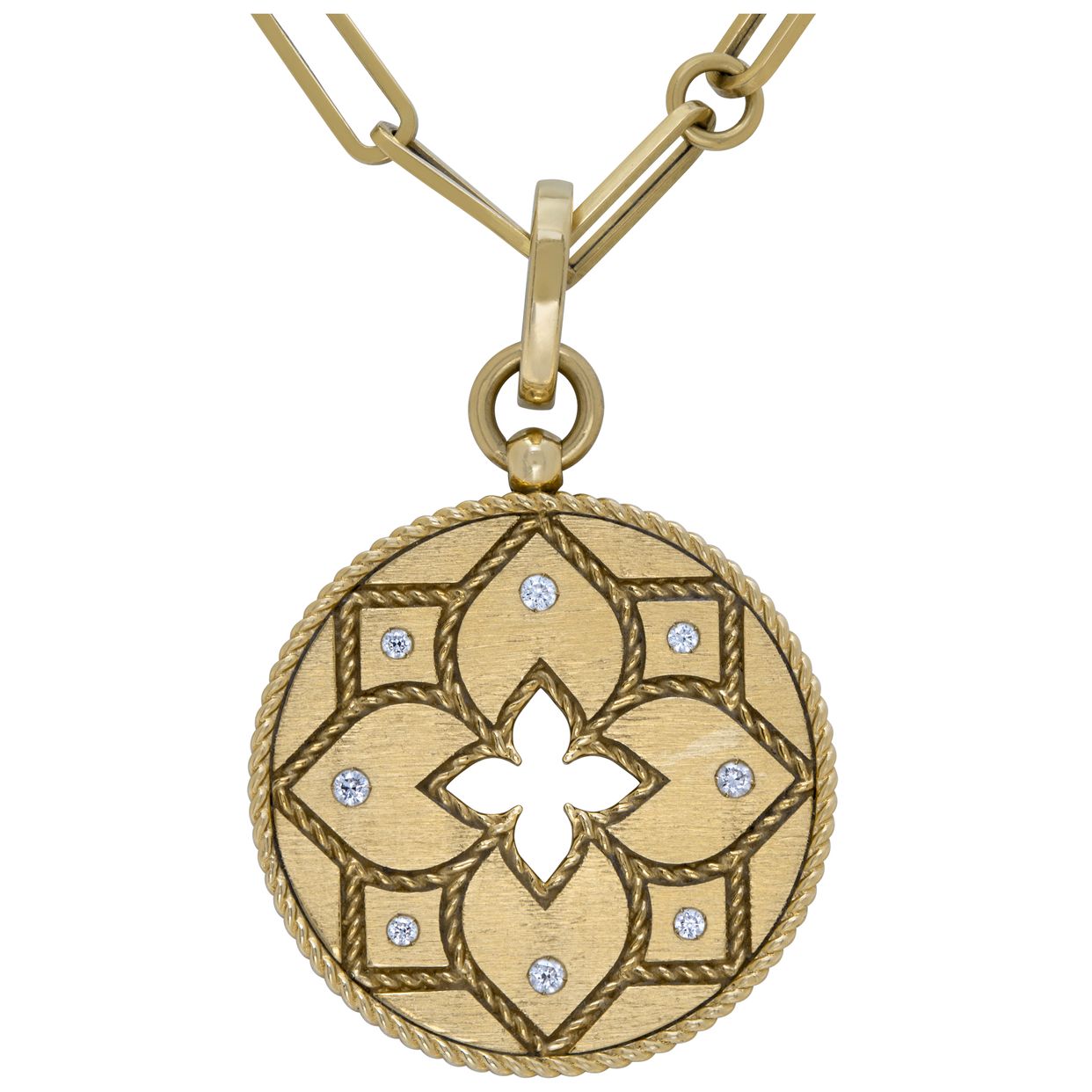 Roberto Coin "Venetian Princess" satin medallion with flower