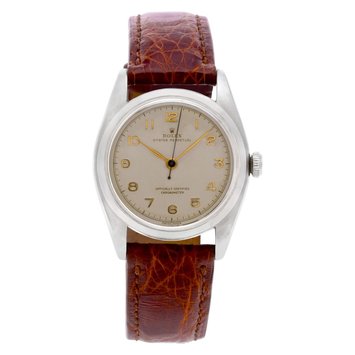 Pre-owned Rolex Bubble Back 5048 St/S Beige dial 32mm | Gray & Sons