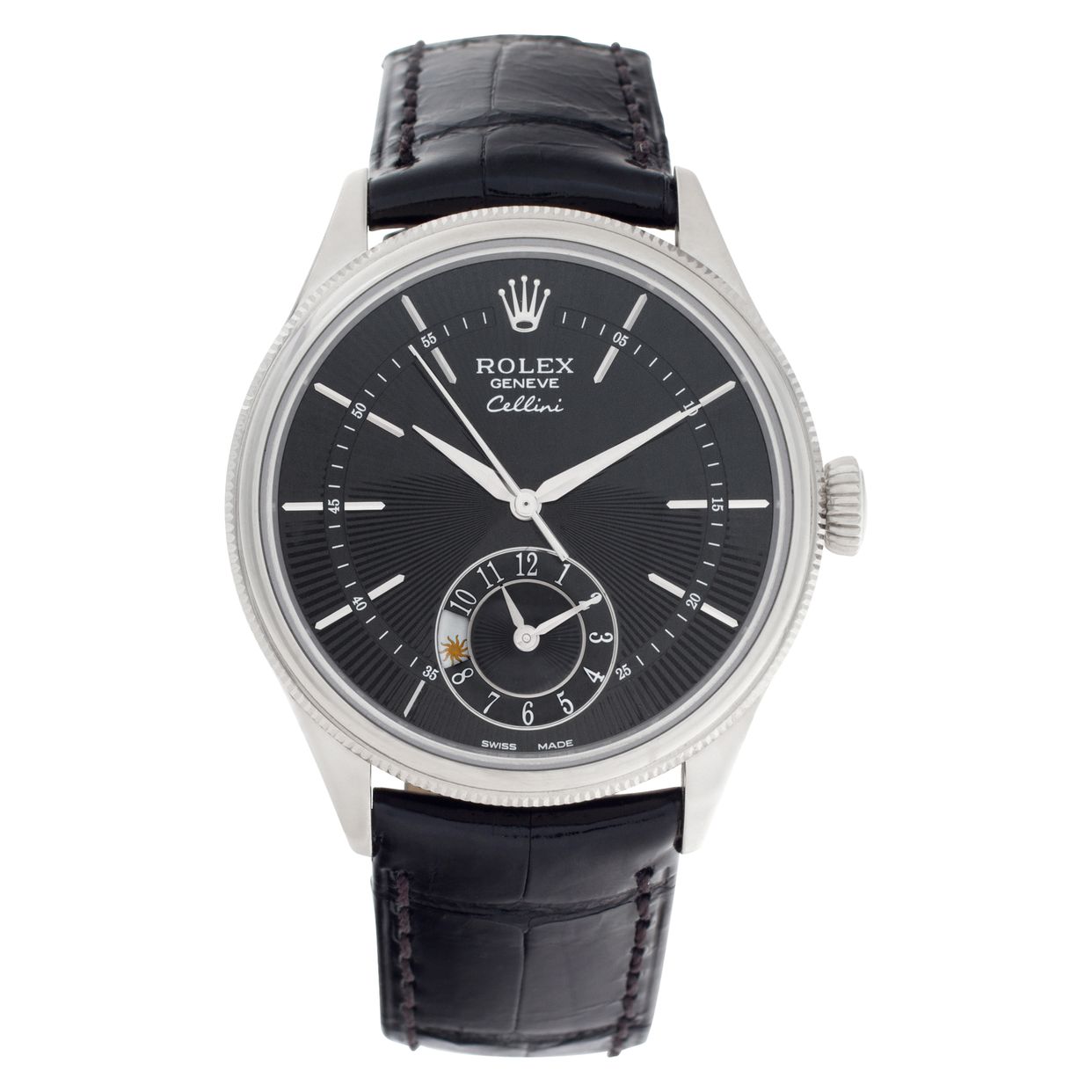 Pre-owned Rolex Cellini 50529 18k white gold 39mm auto watch