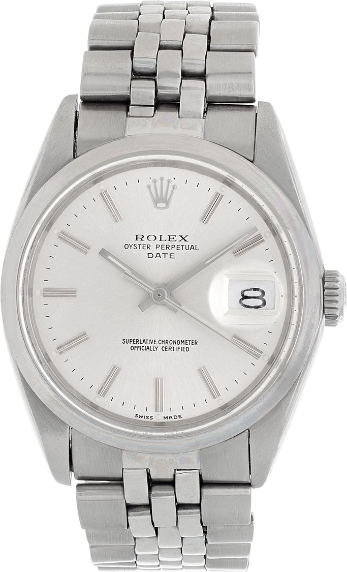 Pre-owned Rolex Date 1500 Stainless Steel 34mm auto watch