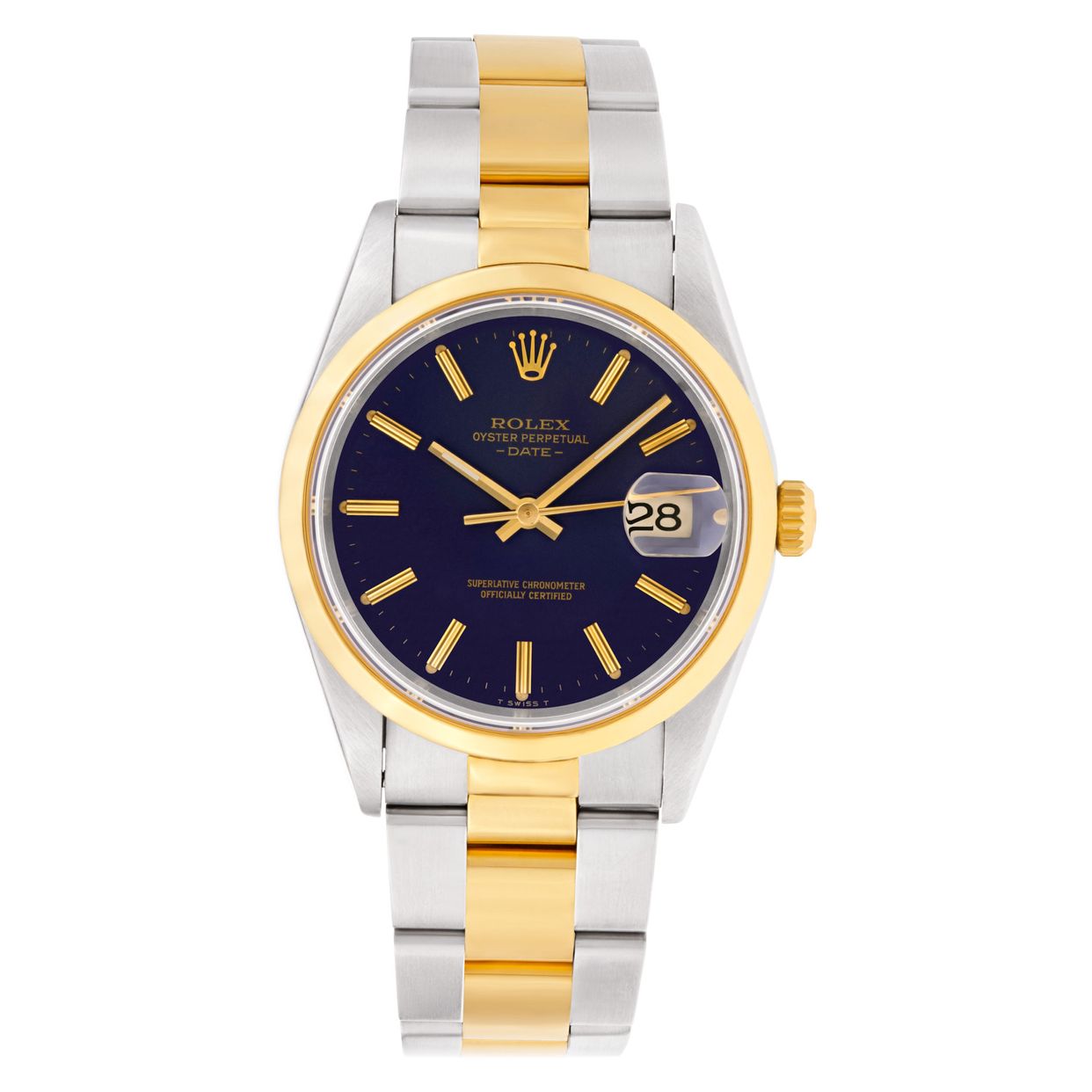 Pre-owned Rolex Date 15203 18k & steel 34mm auto W518665 | Gray & Sons