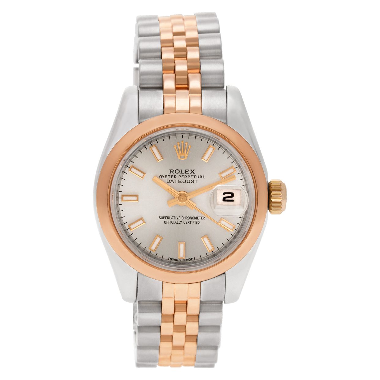 Pre-owned Rolex Datejust 179161 18k & steel 32mm auto watch