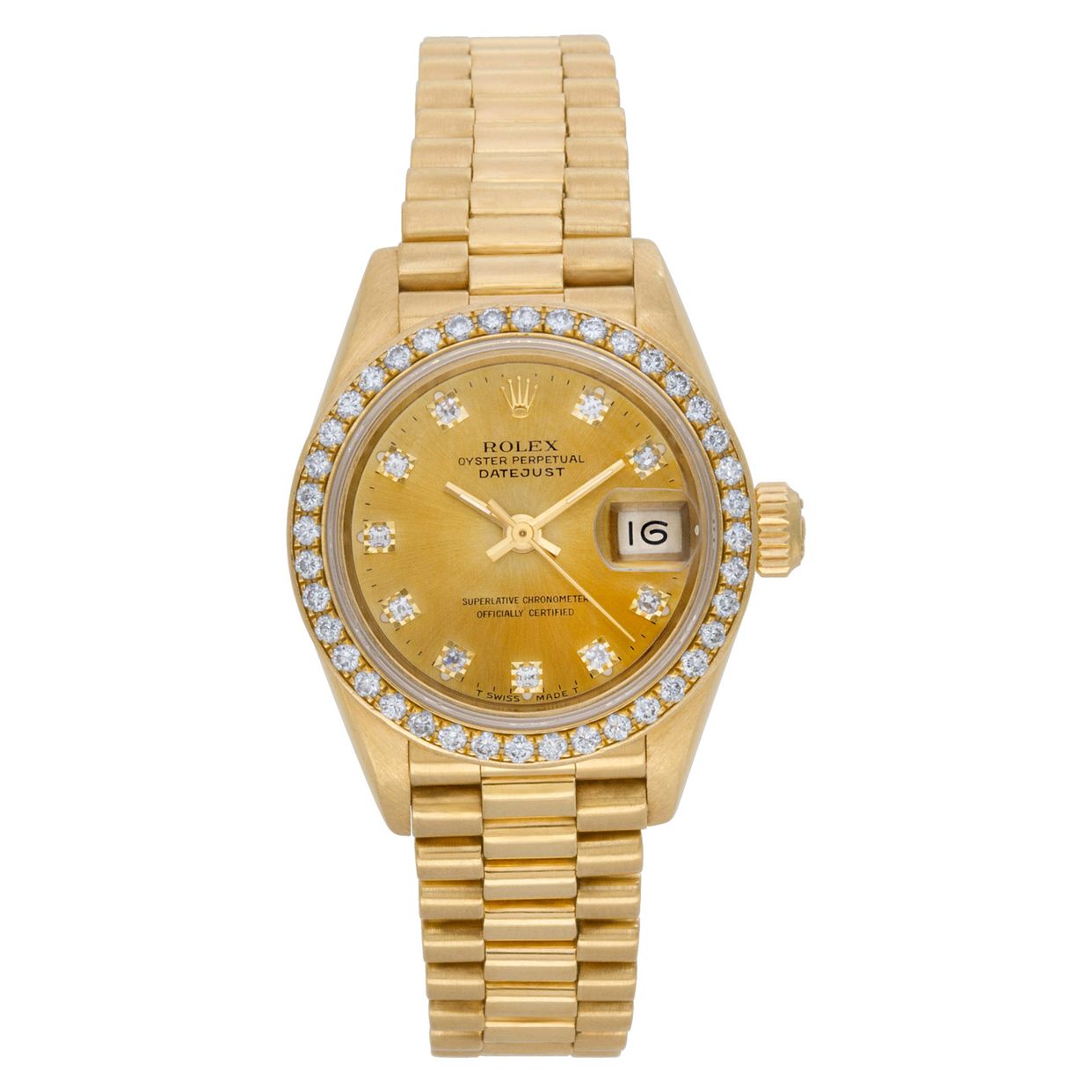 Used Rolex Datejust 69178 18k, Factory diamond dial, bezel