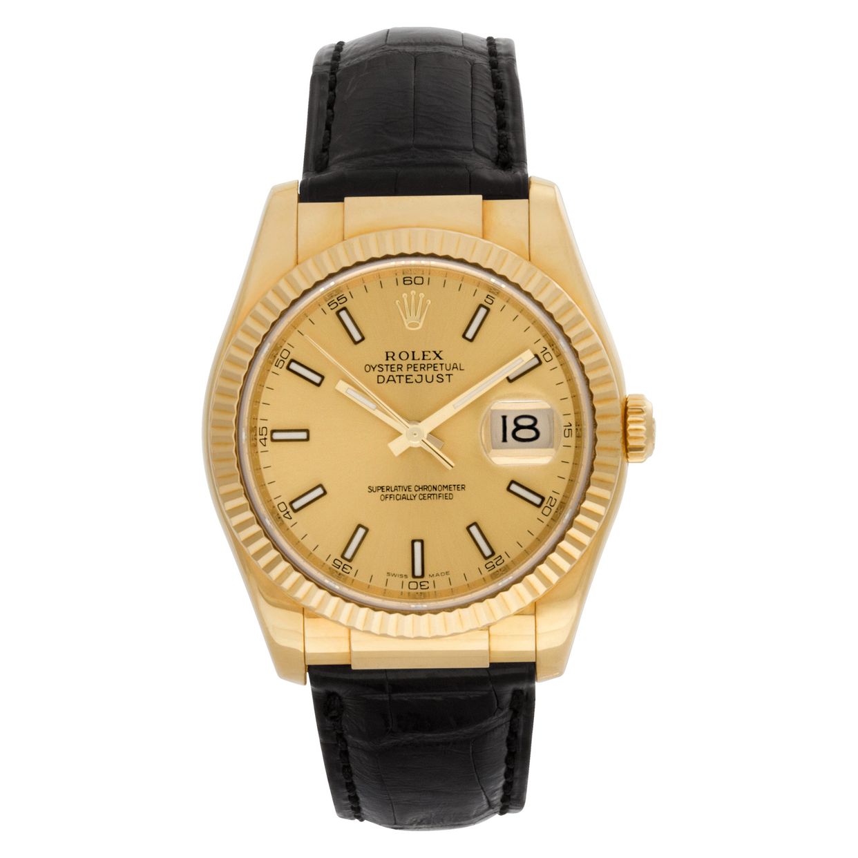 Preowned Rolex Datejust 116138 18k Gold dial 36mm Automatic