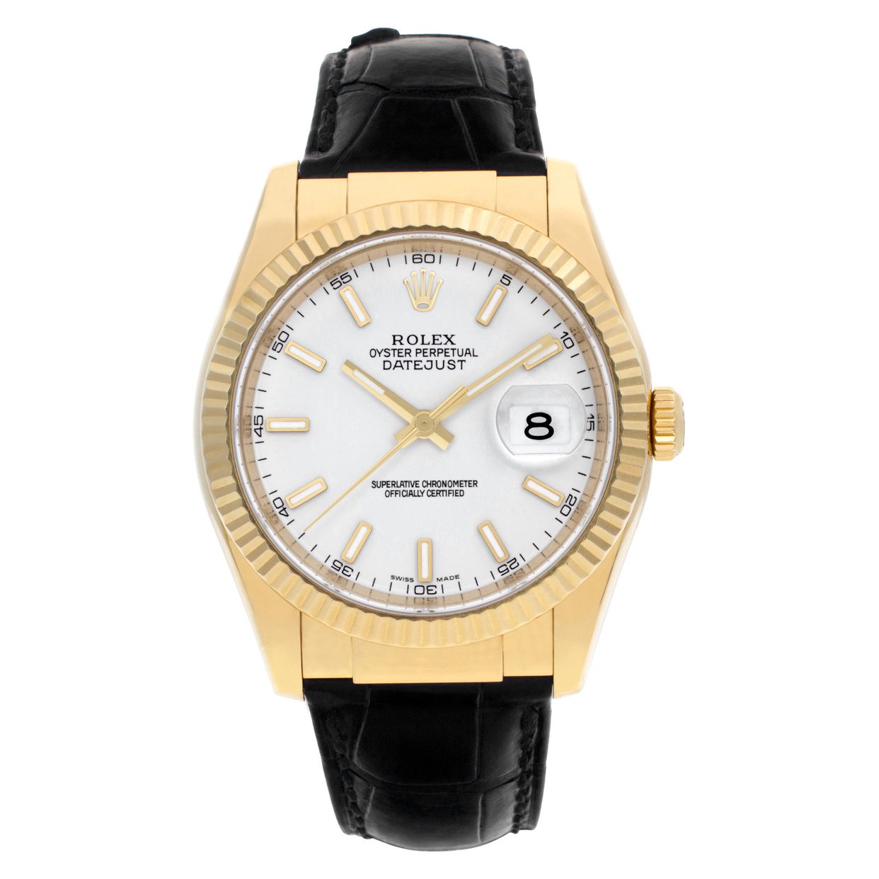 Preowned Rolex Datejust 116138 18k White dial 36mm | Gray & Sons