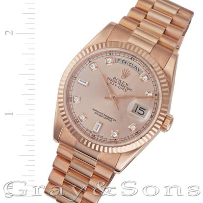 Preowned Rolex Day-Date 118235 18k rose gold 36mm auto | Gray & Sons