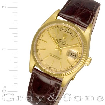 Preowned Rolex Day-Date 18038 18k 36mm auto W515349 | Gray & Sons