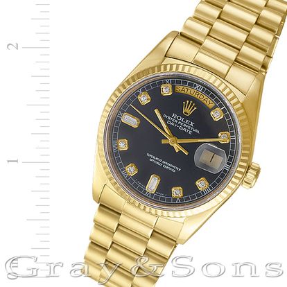 Used Rolex Day-Date 18038 18k 36mm auto watch W515445 | Gray & Sons