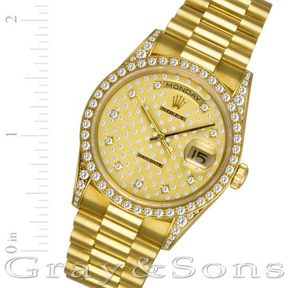 Pre-owned Rolex Day-Date 18388 18k 36mm auto watch | Gray & Sons