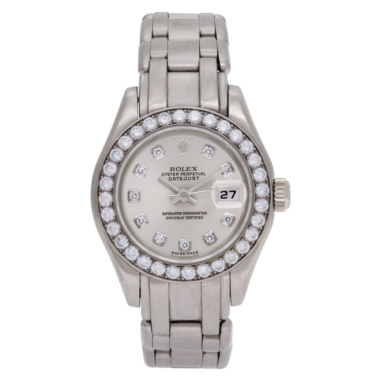 Pre-owned Rolex Masterpiece 69299 in 18k white gold, diamond