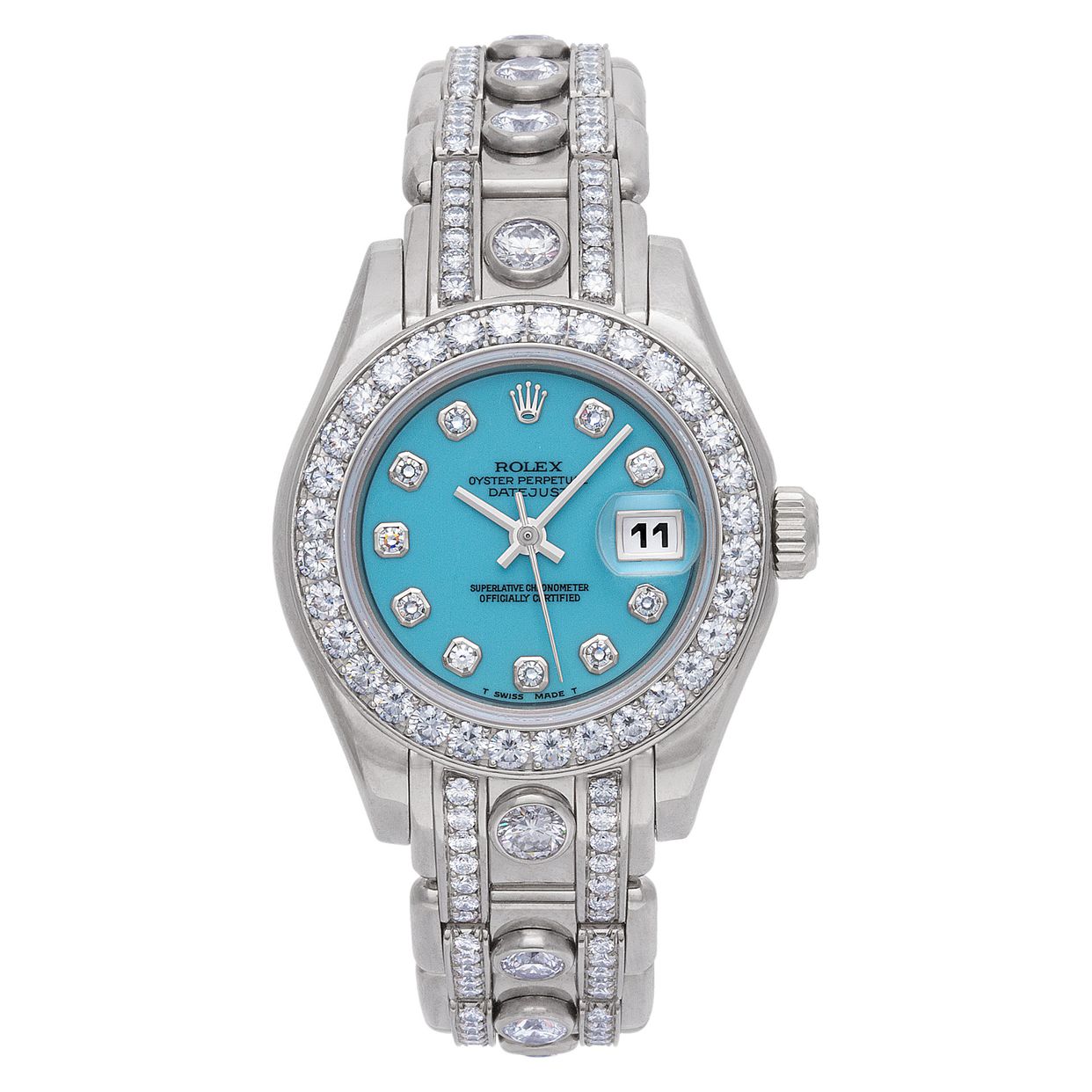 Pre-owned Rolex Ladies Pearlmaster 69299 18k White Gold