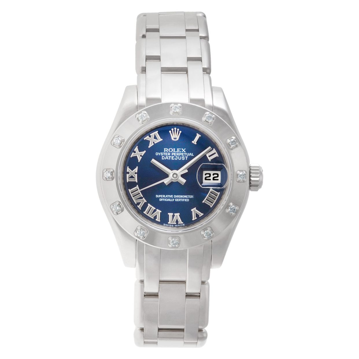 Pre-owned Rolex Pearlmaster 80319 18k white gold 29mm auto