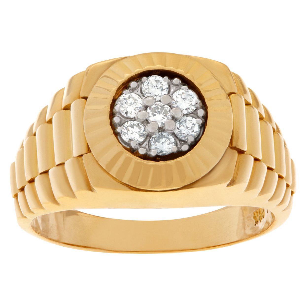 Men's Rolex Ring Yellow Gold with Diamonds | Gray & Sons Jewelers