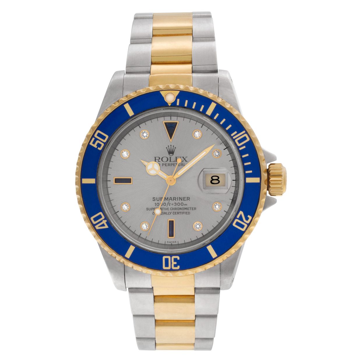 Used Rolex Submariner 16613 Stainless Steel Silver dial 40mm