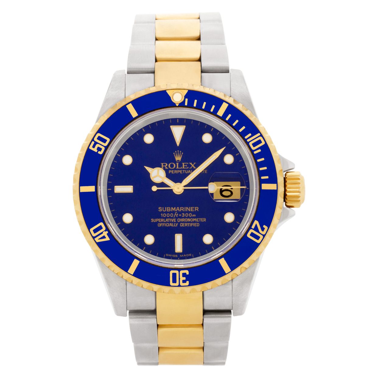 Used Rolex Submariner 16613T 18k & steel 47mm auto watch