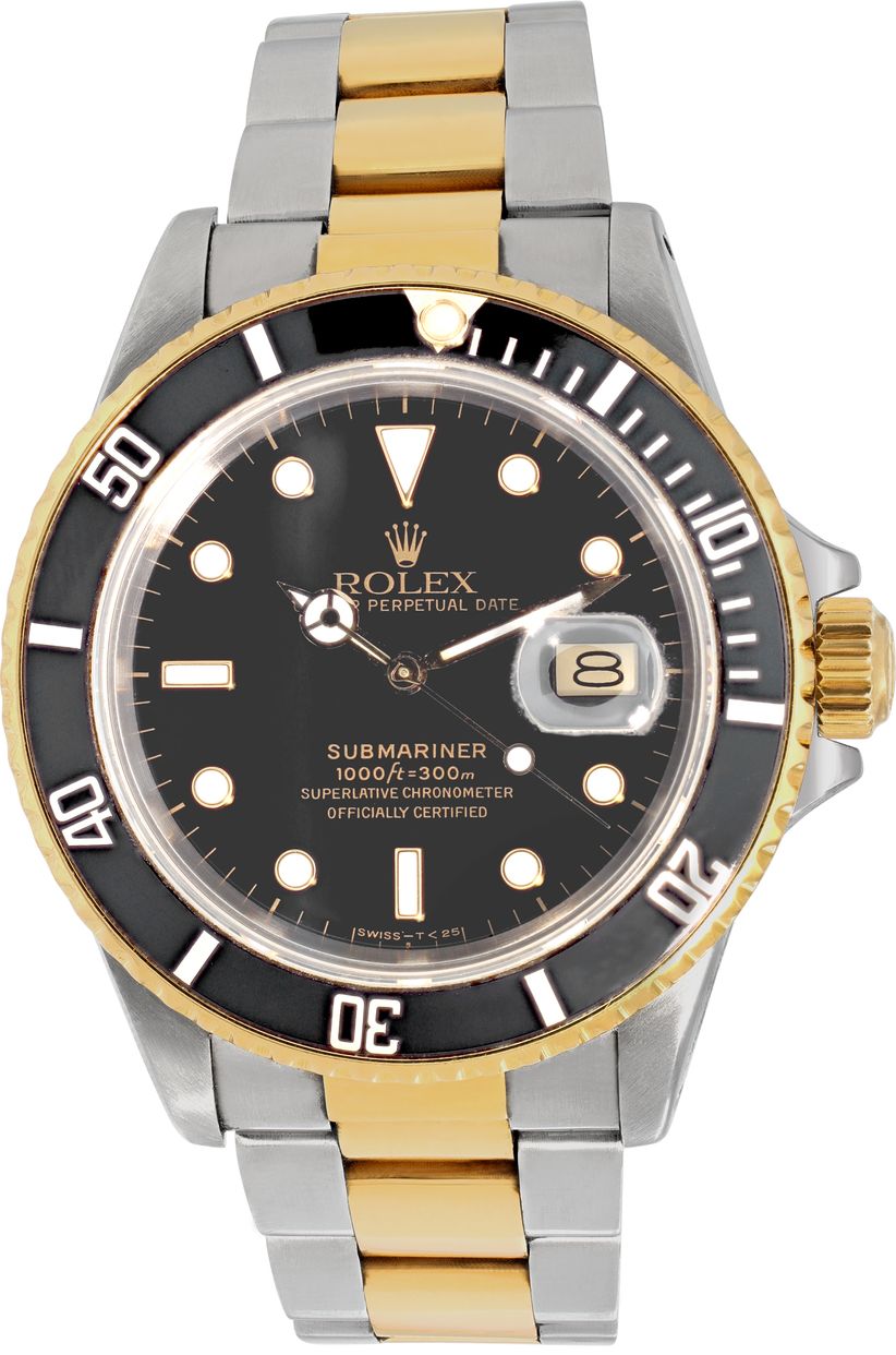 Pre-owned Rolex Submariner 16803 18k & steel W528218 | Gray & Sons