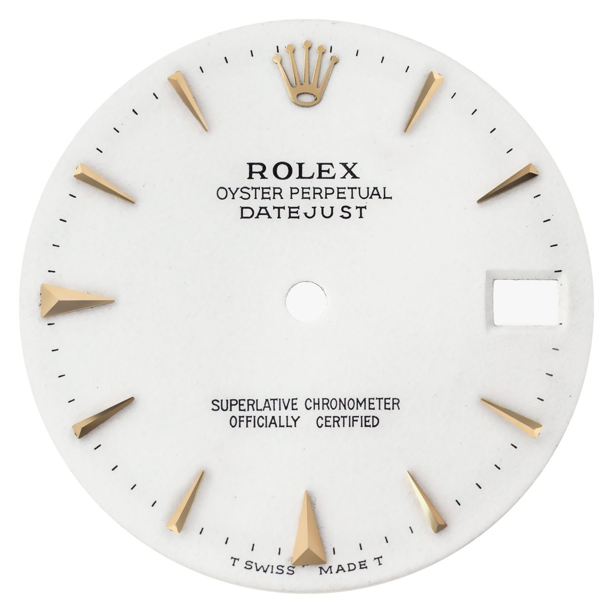 Rolex white dial with golden hour markers | Gray & Sons Jewelers