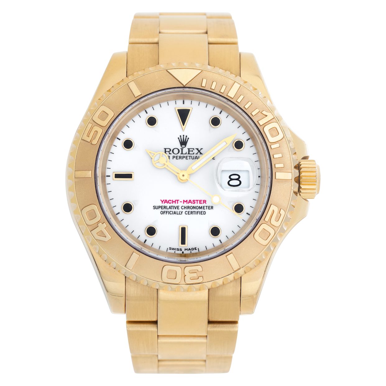 Preowned Rolex Yacht-Master 16628B 18k White dial W525045