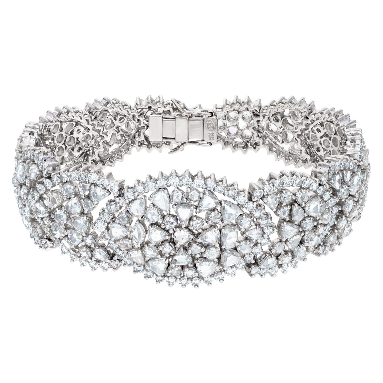 Rose cut diamond bracelet in 18k white gold | Gray & Sons Jewelers