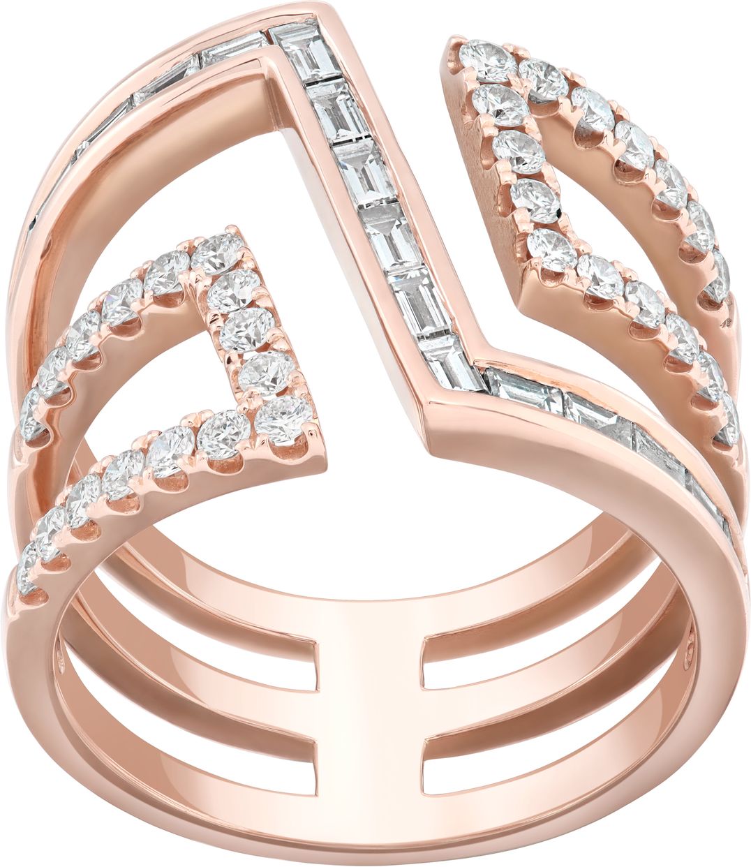 Rose gold ring in 18k with approx 1.0 carats in I-J color