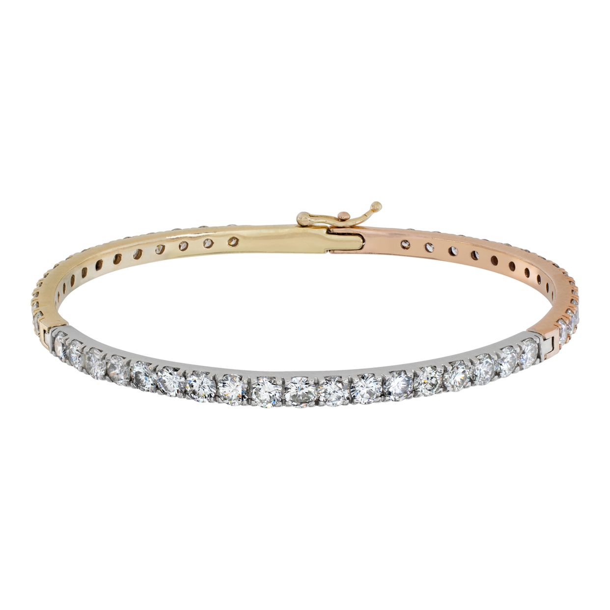 Round brilliant cut diamonds bangle/bracelet, set in 14k whi