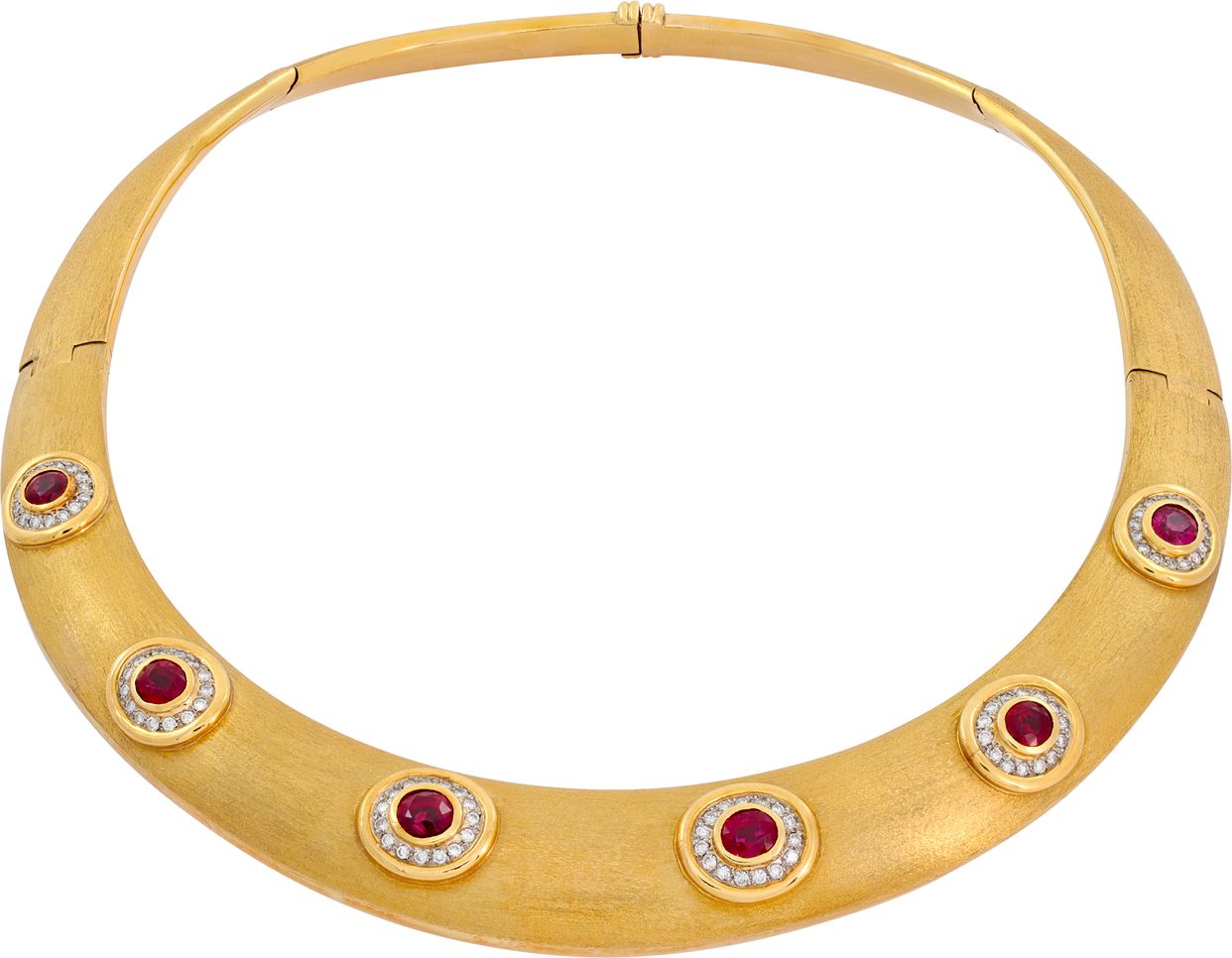 Ruby & Diamond collar necklace in 18k yellow gold | Gray & Sons