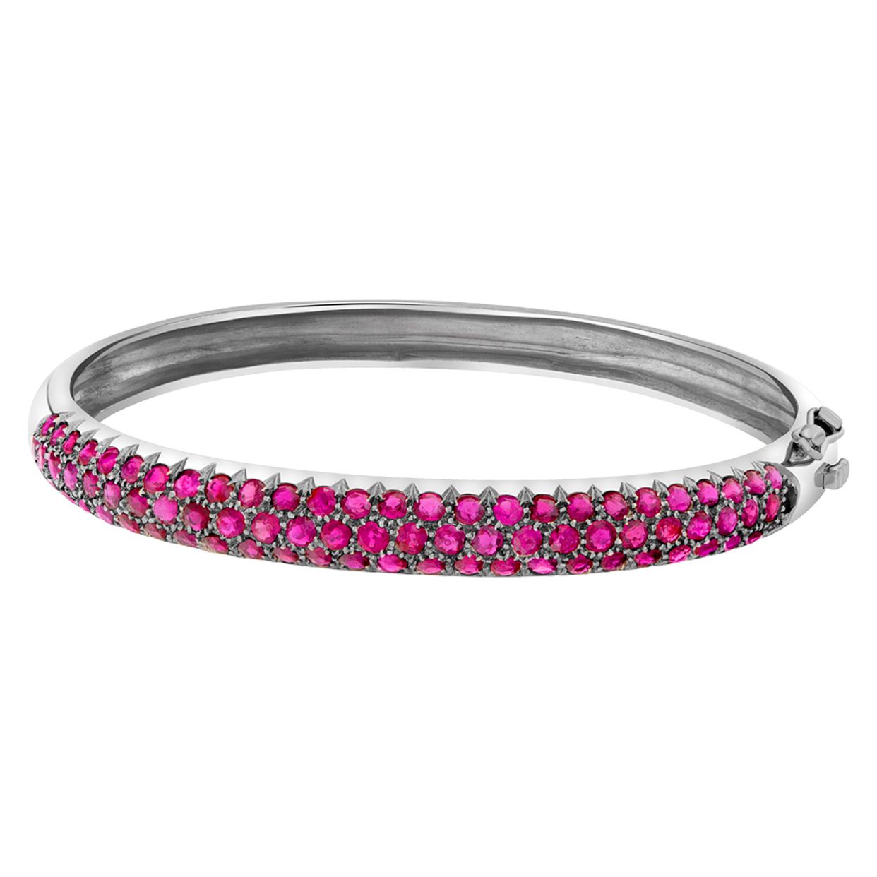Ruby bangle in 18k white gold | Gray & Sons Jewelers