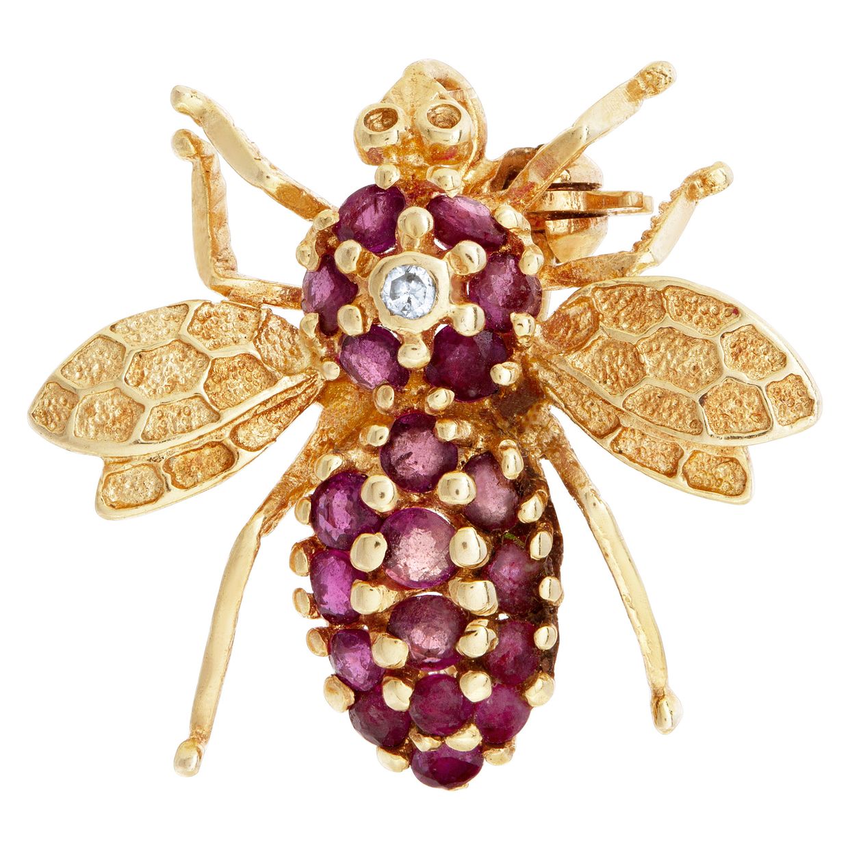Ruby Bee broch in 14k | Gray & Sons Jewelers
