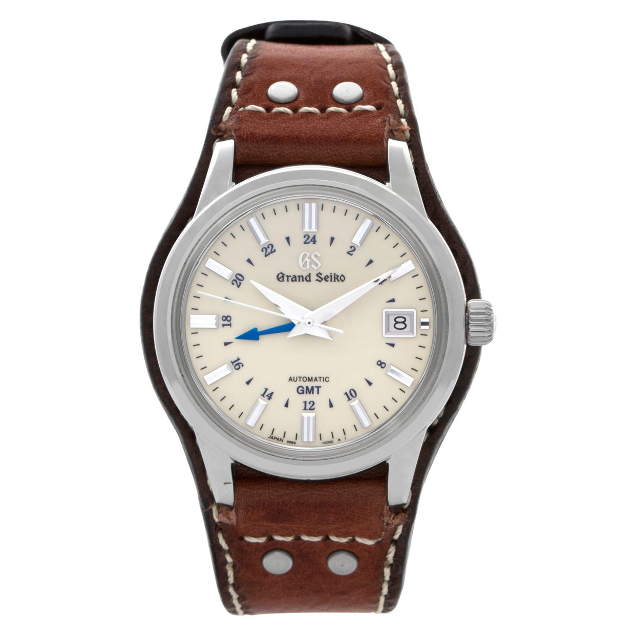 Used Seiko Grand GMT SBGM221 Stainless Steel Cream dial