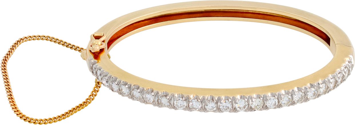 Semi-eternity diamond bangle in 14k rose gold | Gray & Sons Jewelers