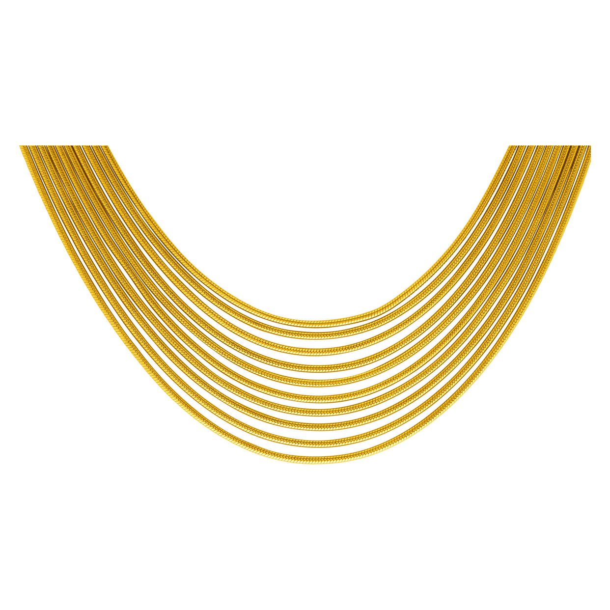 String spaghetti necklace set in 18k yellow necklace | Gray & Sons