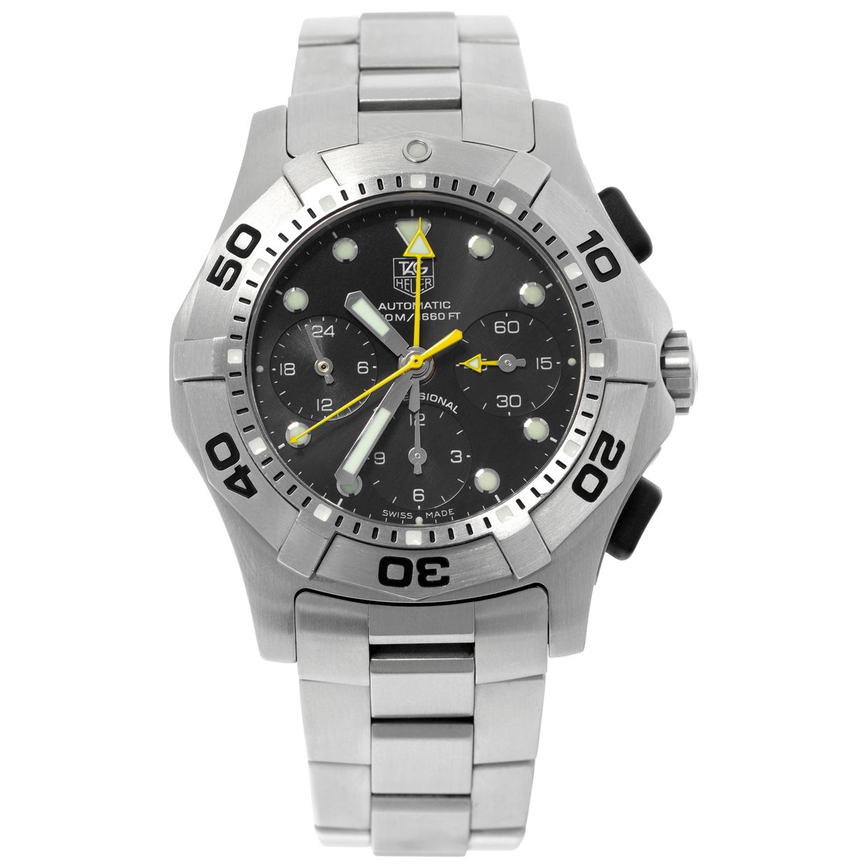 Pre-owned Tag Heuer aquagraph cn211a stainless steel 42mm