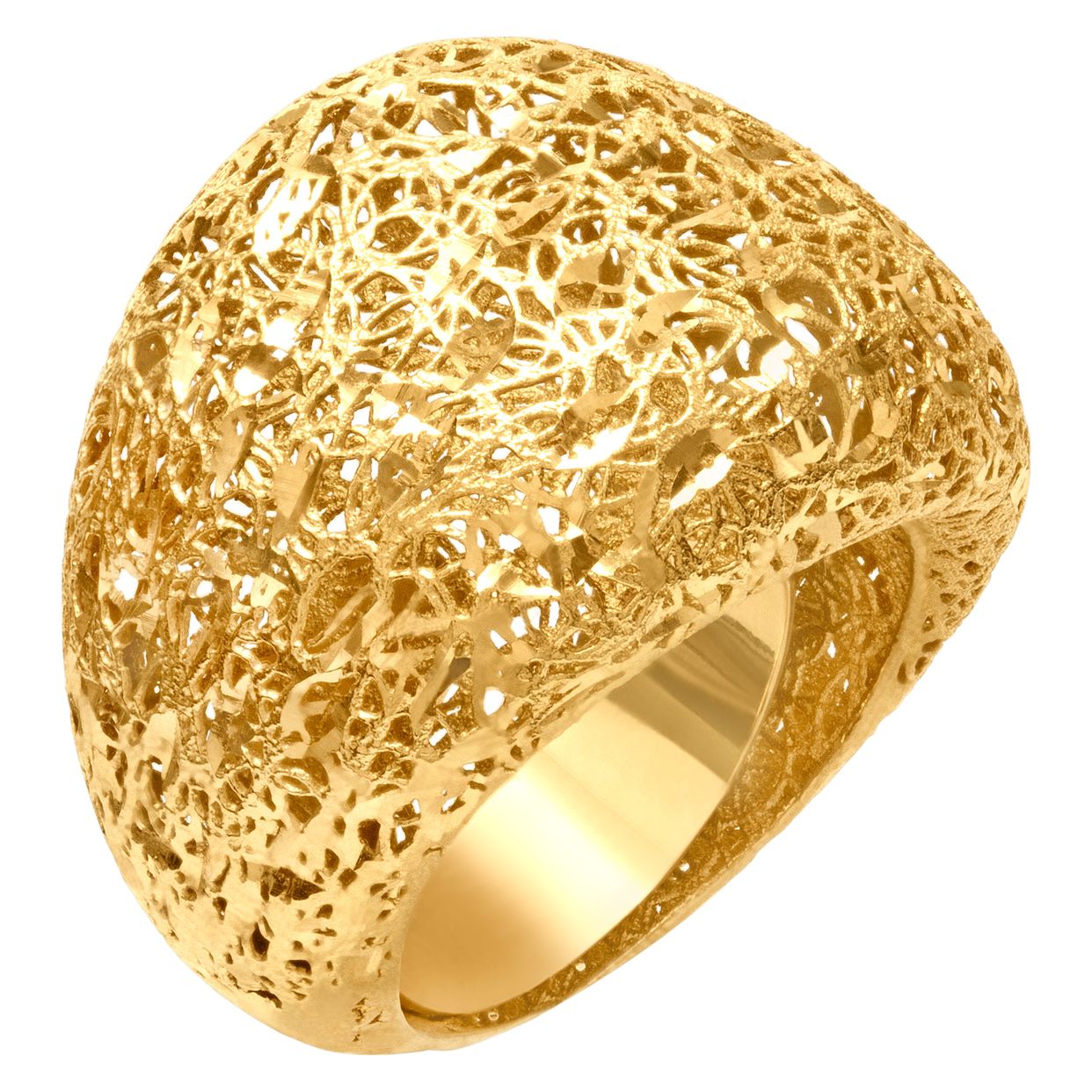 Textured domed ring in 18k | Gray & Sons Jewelers